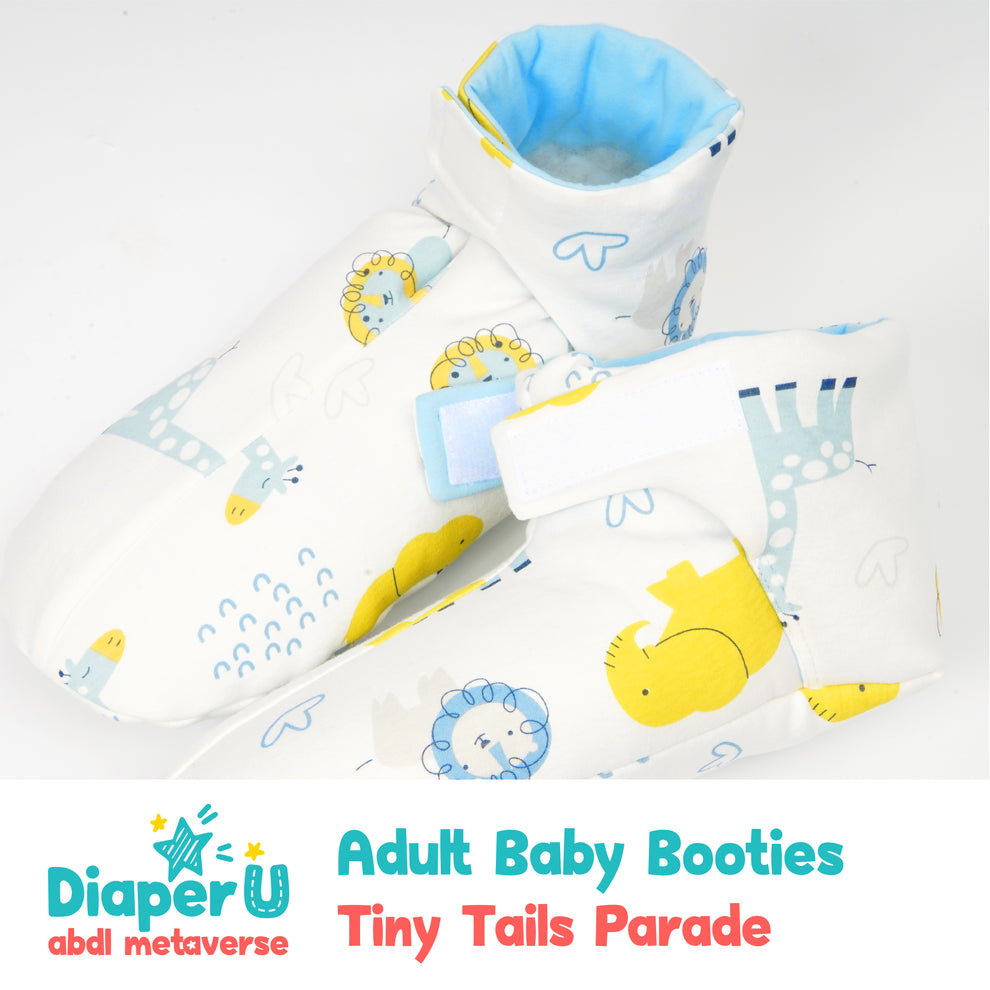 ABDL Baby Booties - Tiny Tails Parade – DiaperU
