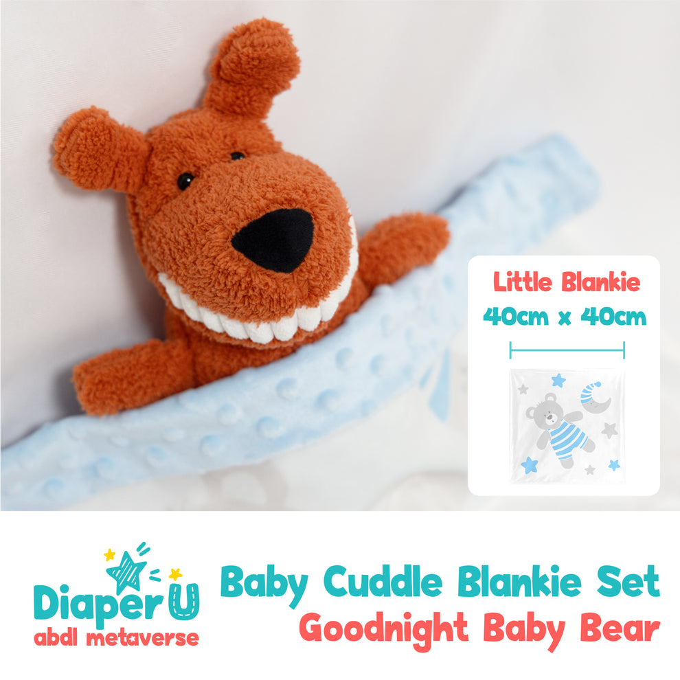 Baby Cuddle Blankie Set - Goodnight Baby Bear – DiaperU