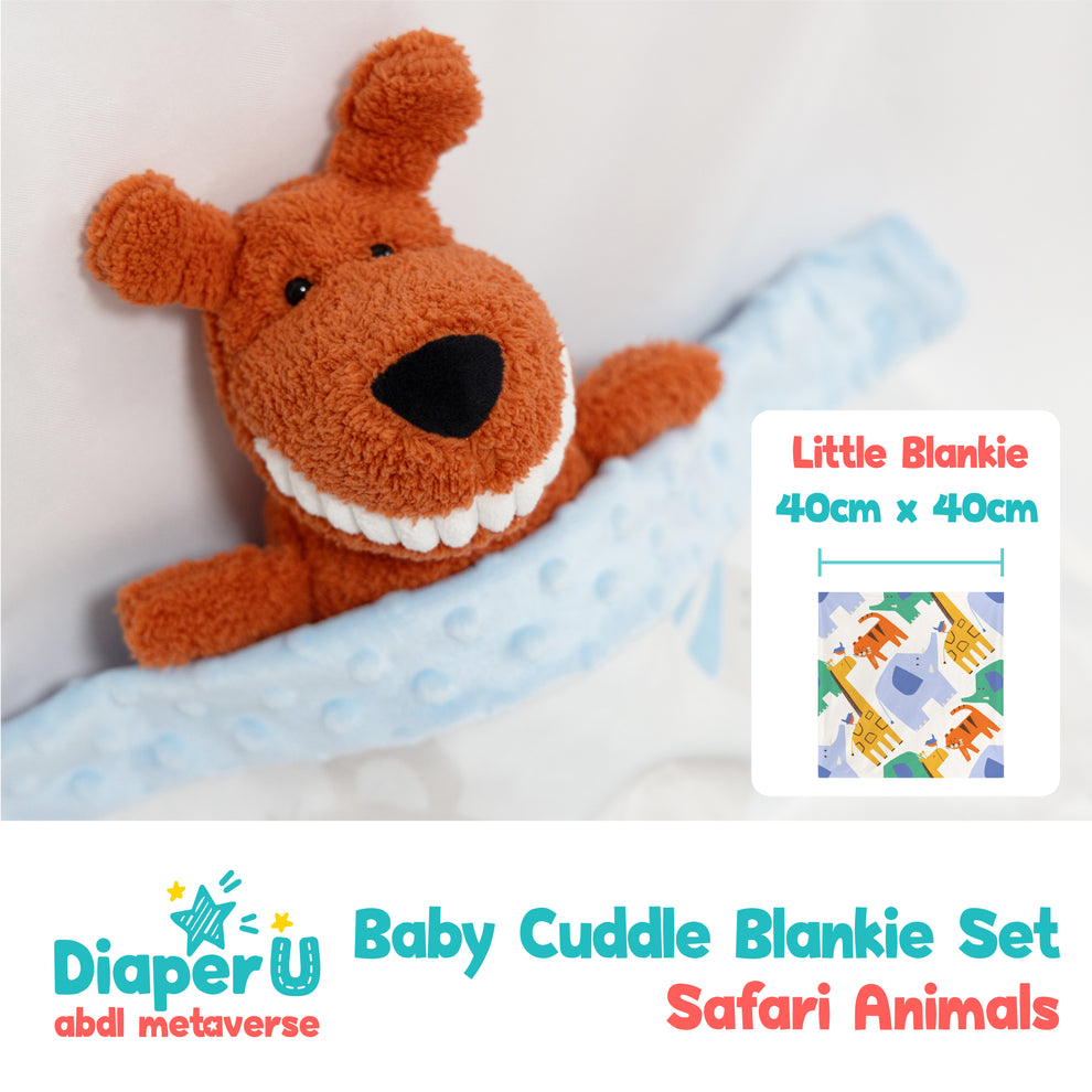 Baby Cuddle Blankie Set - Safari Animals – DiaperU