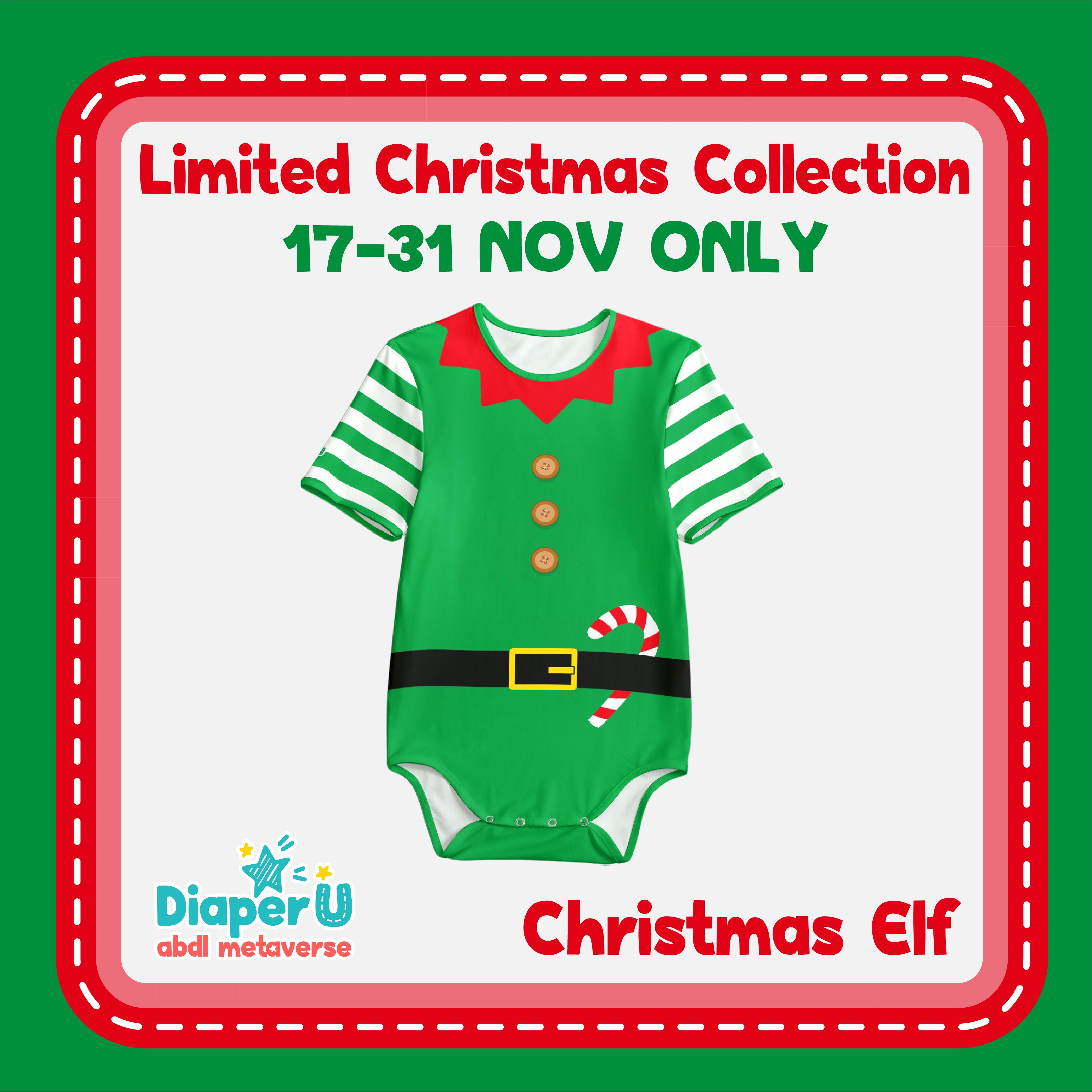 Christmas ABDL Onesie - Christmas Elf – DiaperU