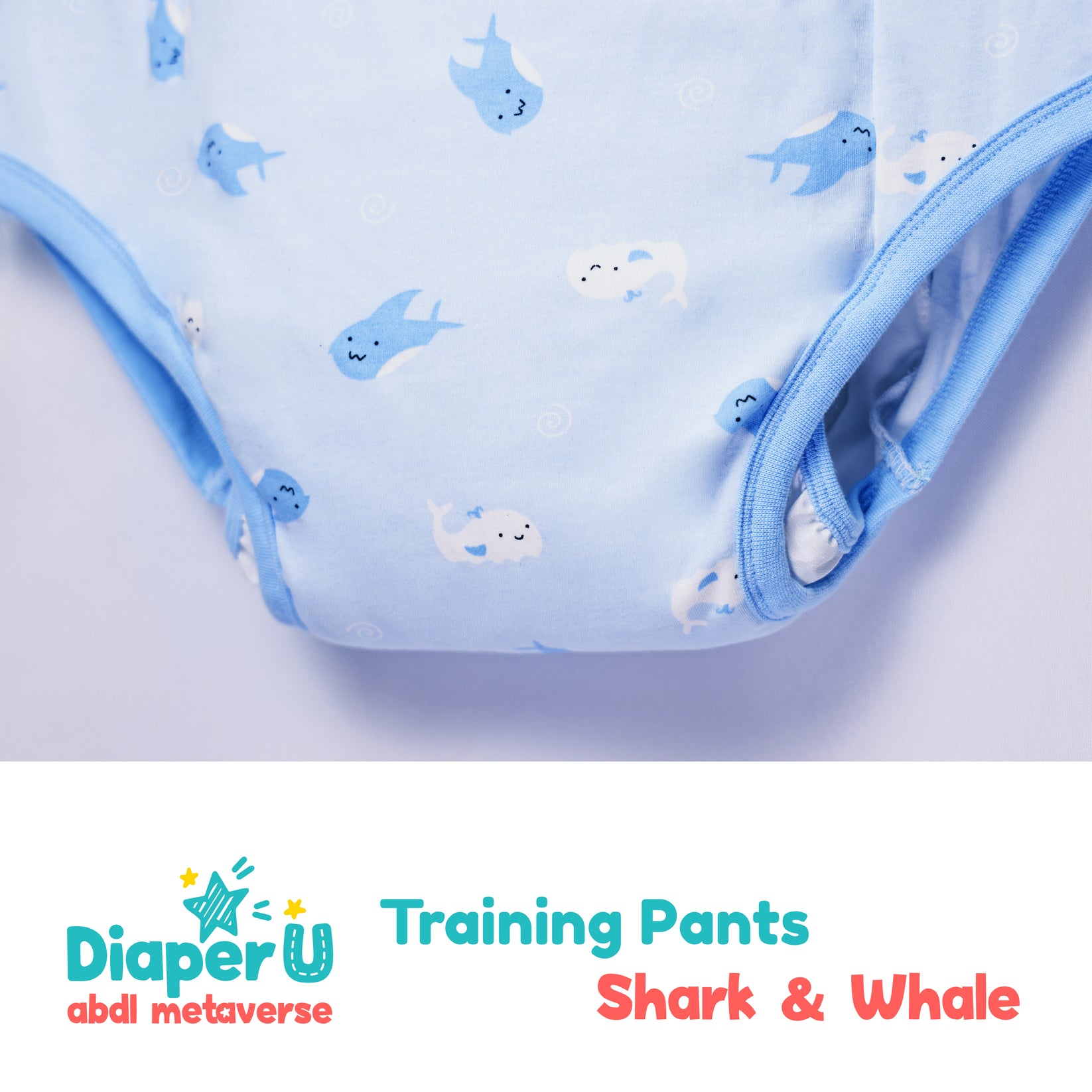 ABDL Training Pants - Shark & Whale (Waterproof Version) – DiaperU