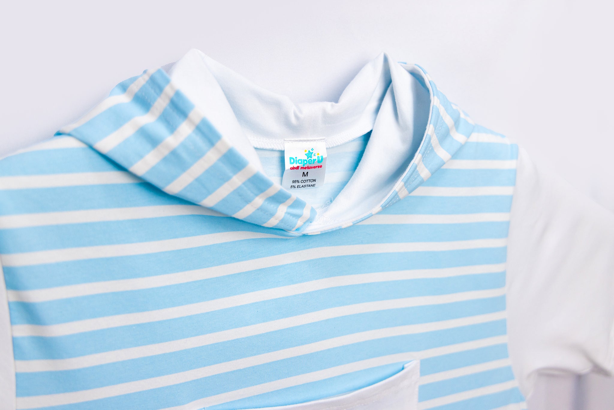 ABDL Adult Baby Onesie - Blue Stripe & White – DiaperU