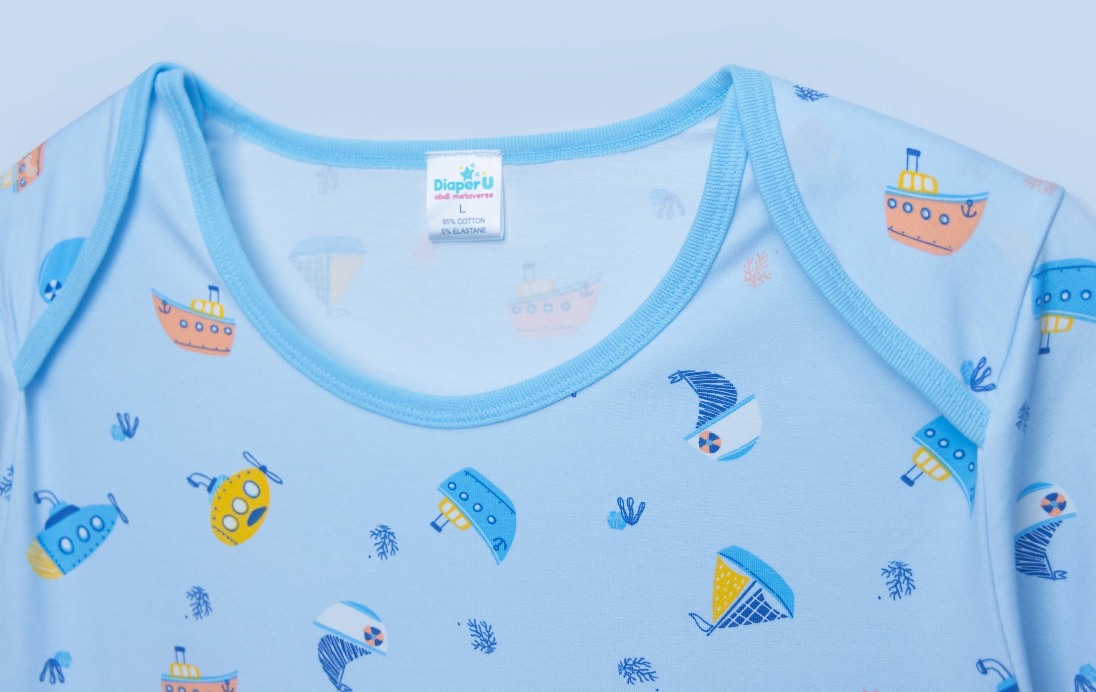 ABDL Long Sleeve Onesie - Little Ships – DiaperU