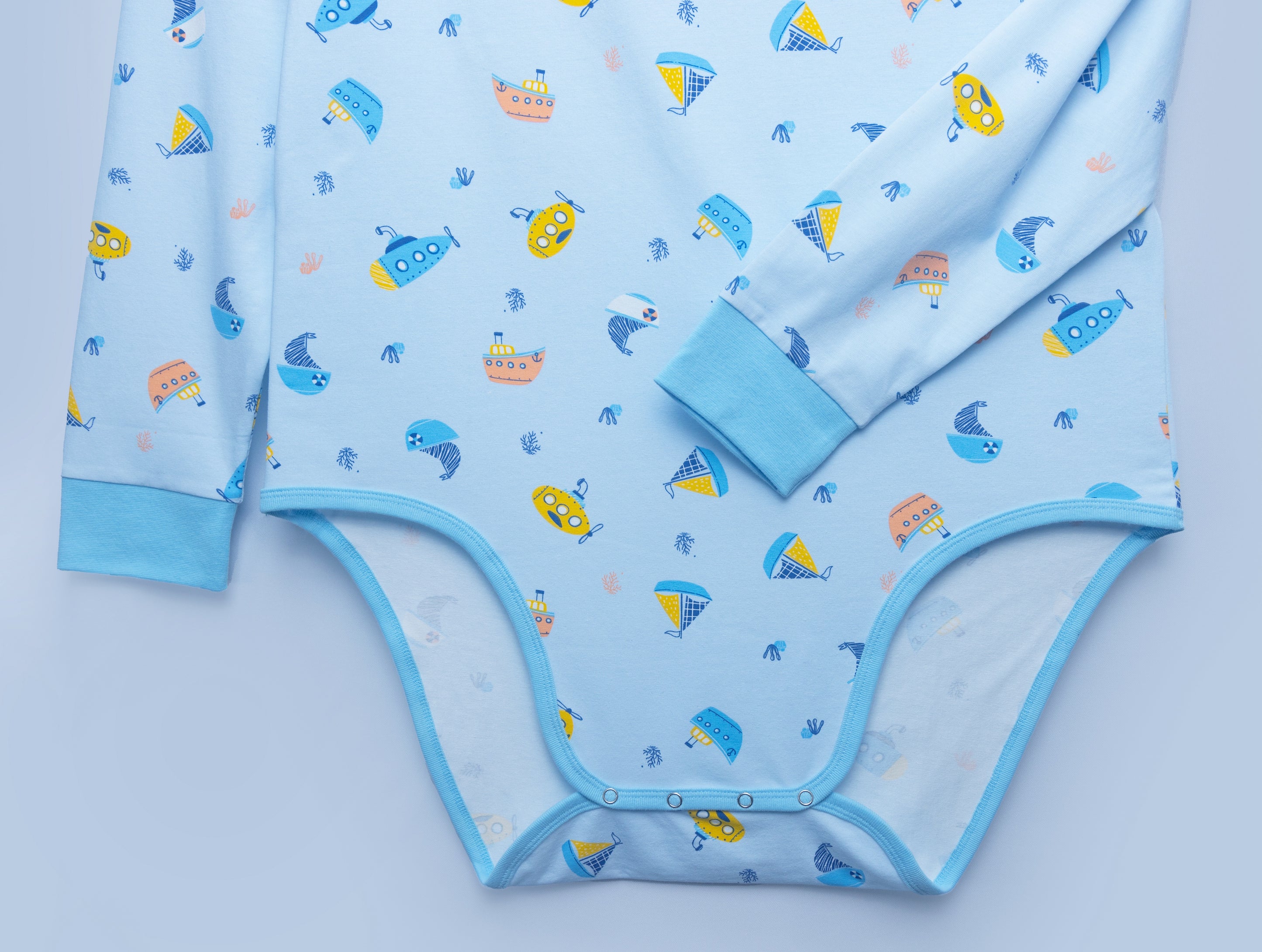 ABDL Long Sleeve Onesie - Little Ships – DiaperU