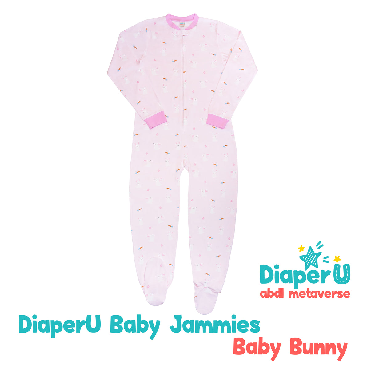 ABDL Footed Jammies - Baby Bunny – DiaperU
